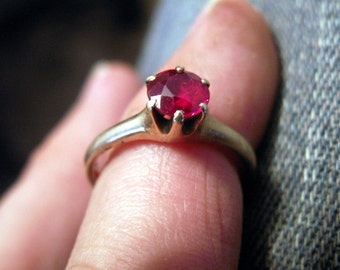 Red stone ring | Etsy