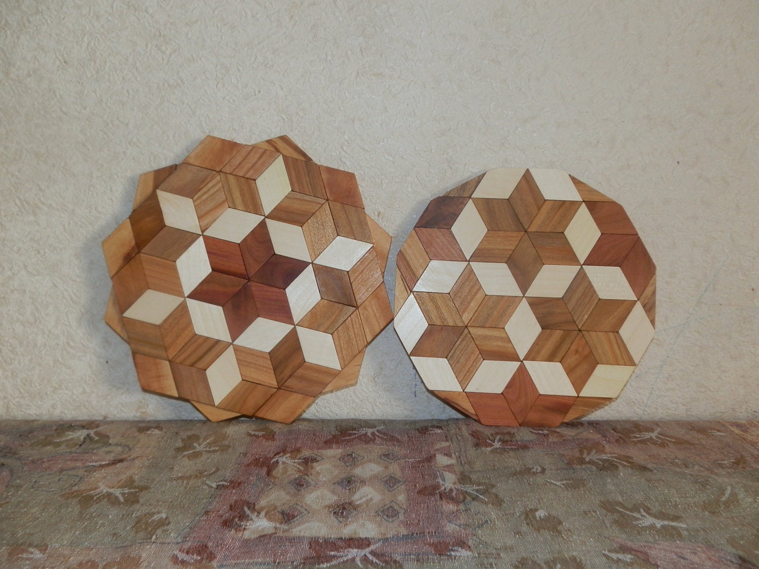 Wooden Trivets Hot pads Wood Decor Hot Pad by HappyWoodenProducts