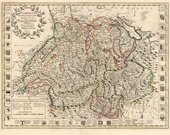 Map Of Switzerland From The 1500s Cartography Ancient Old