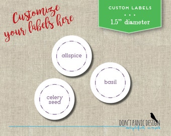 Round spice labels | Etsy