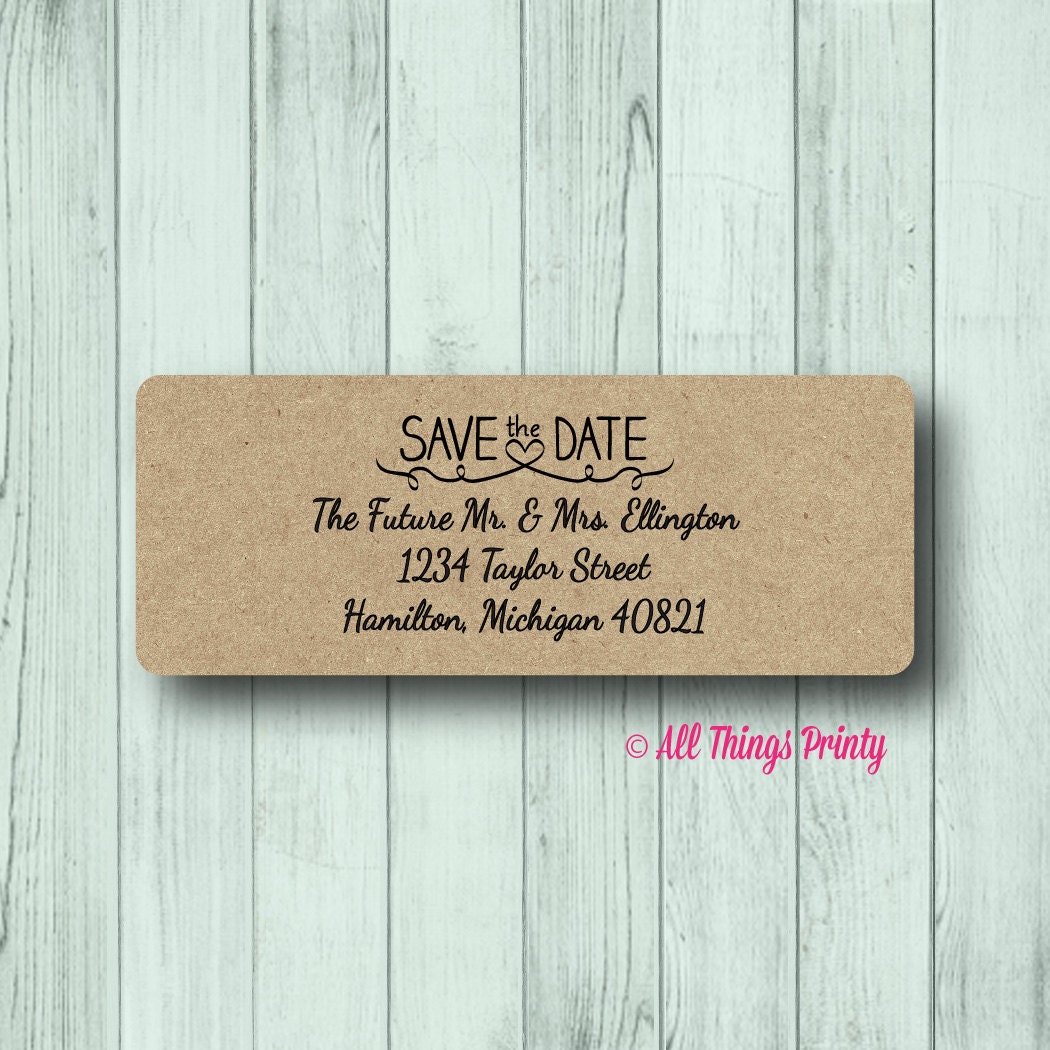 Save The Date Return Address Labels Personalized Wedding
