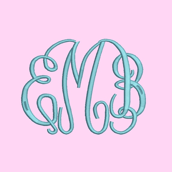 3 Size Fancy monogram Font Embroidery Designs BX fonts