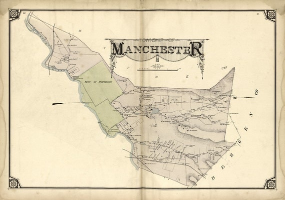 1877 Map of Manchester Township Passaic County New Jersey
