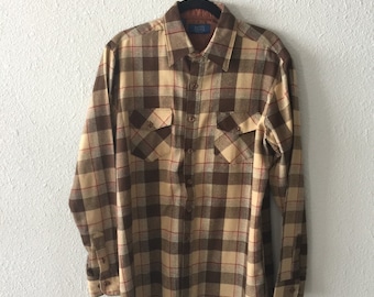 Brown flannel shirt | Etsy