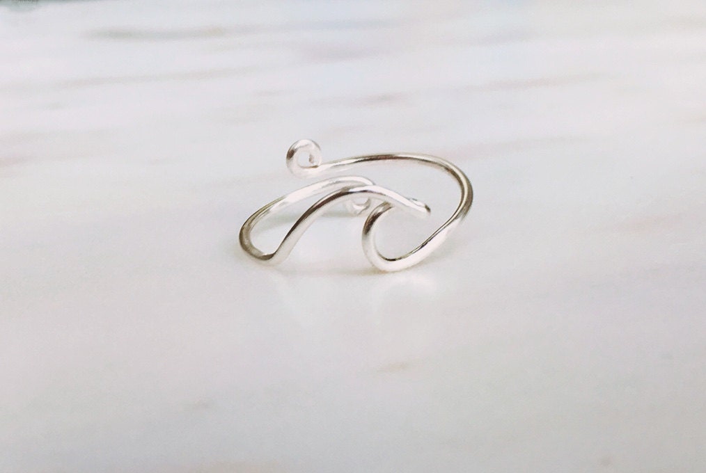 Sterling Silver Wave Ring Silver wave ring Wave ring by BexBea