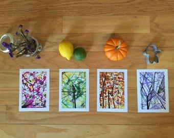 Four seasons art | Etsy