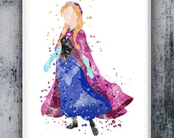 Elsa watercolor | Etsy