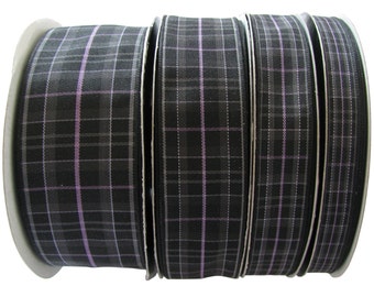 Gray plaid ribbon | Etsy