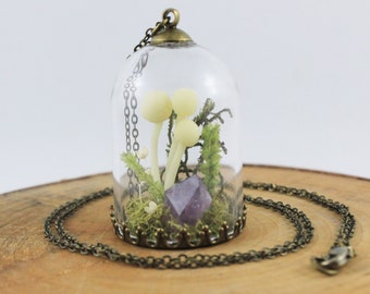 Origami Rose Moss Terrarium Necklace Origami by folditcreations