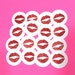 Kissy Lip Valentine Stickers 1 inch Round by CarasScrapNStampArt