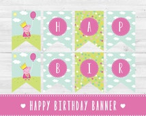 Popular items for peppa pig banner on Etsy
