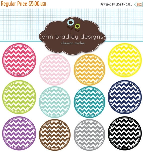 60% OFF SALE Chevron Circles Clipart Clip by ErinBradleyDesigns