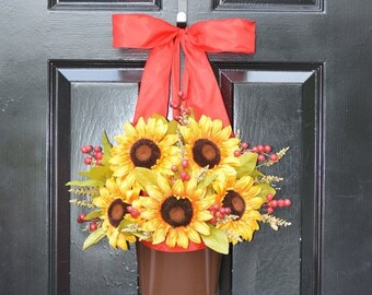Unique sunflower door related items | Etsy