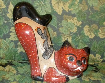 Painted ceramic cat | Etsy