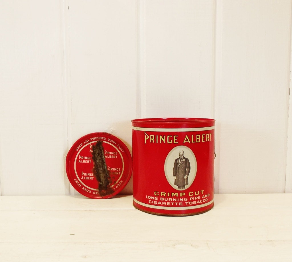 Vintage Tobacco Tin Prince Albert Can with Lid
