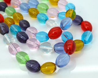 Oval glass beads | Etsy