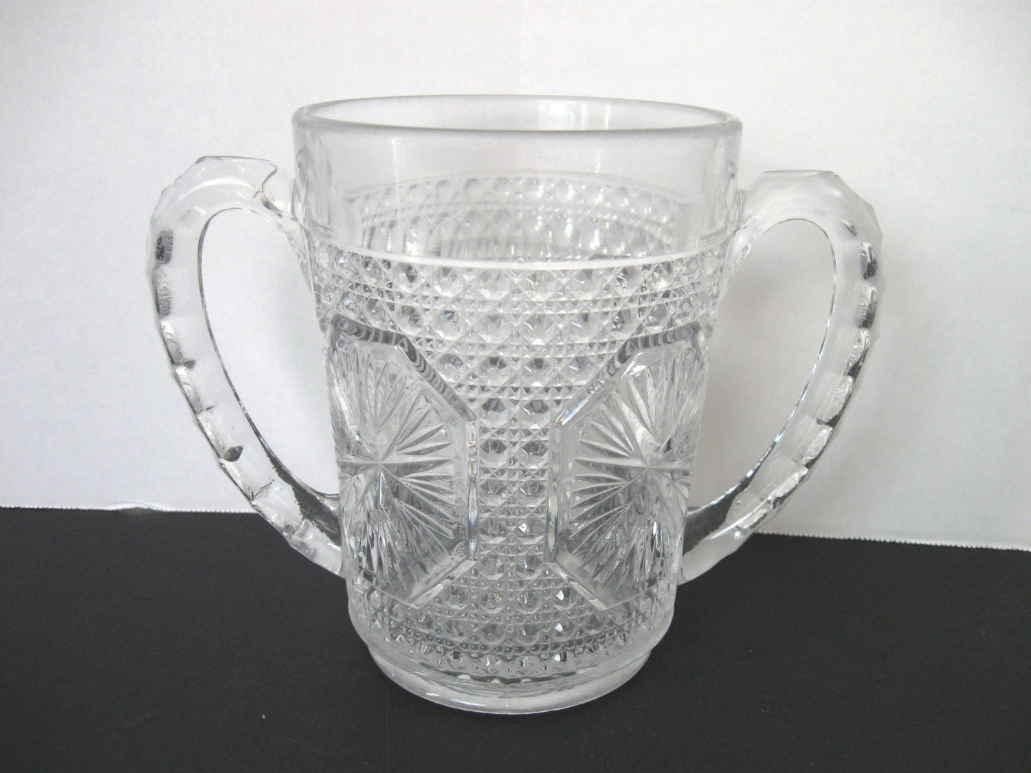 Vintage Clear Pressed Glass Double Handled Spooner – Imperial Glass ...