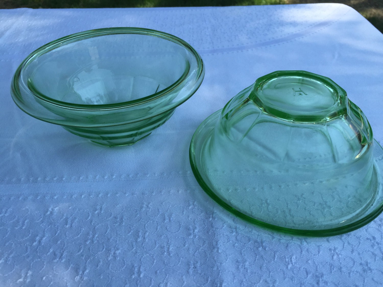 2 Vintage 1930s Green Hazel Atlas Depression Glass Bowls – Haute Juice