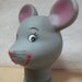 Plastic/Vinyl Grey Mouse Doll/Puppet Head With Hands