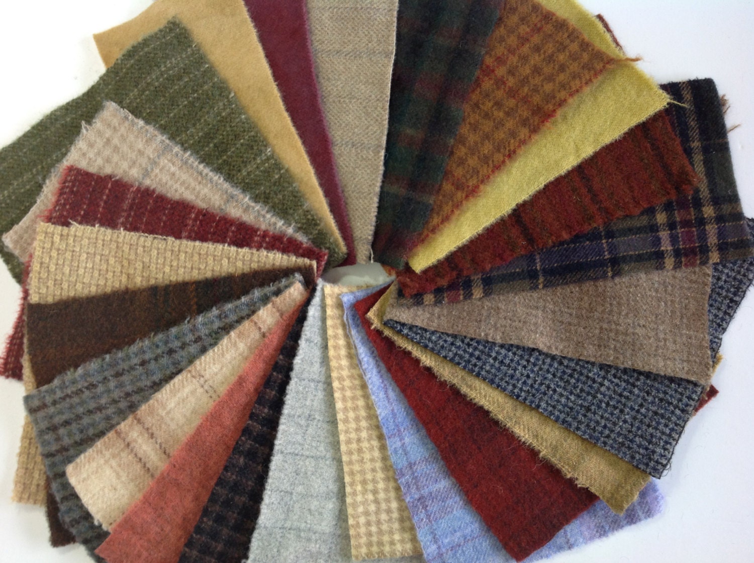 Colorful Wool Scraps, 24 pieces, for Applique and Craft projects, W234 ...