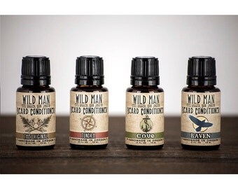 Beard Care Gift Set Wild Man TWO PACK Beard Oil by WildRoseHerbs