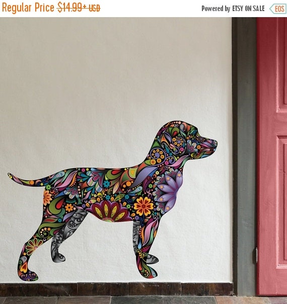 20% OFF SALE Labrador Retriever Dog Decal Wall Sticker