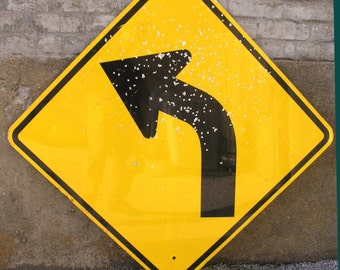 Curved arrow sign | Etsy