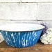 Enamel WASH BASIN Vintage Blue and White Swirl Enamelware