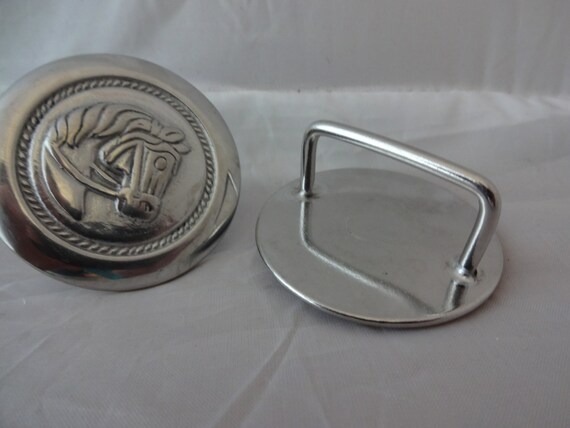 Pair Horse Head Bridle Loop Conchos Stainless Headstall