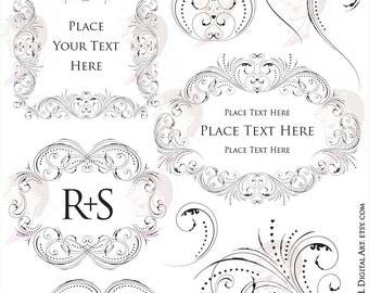 Gold Frame Clipart Digital Flourish Clip Art Chandelier Frames