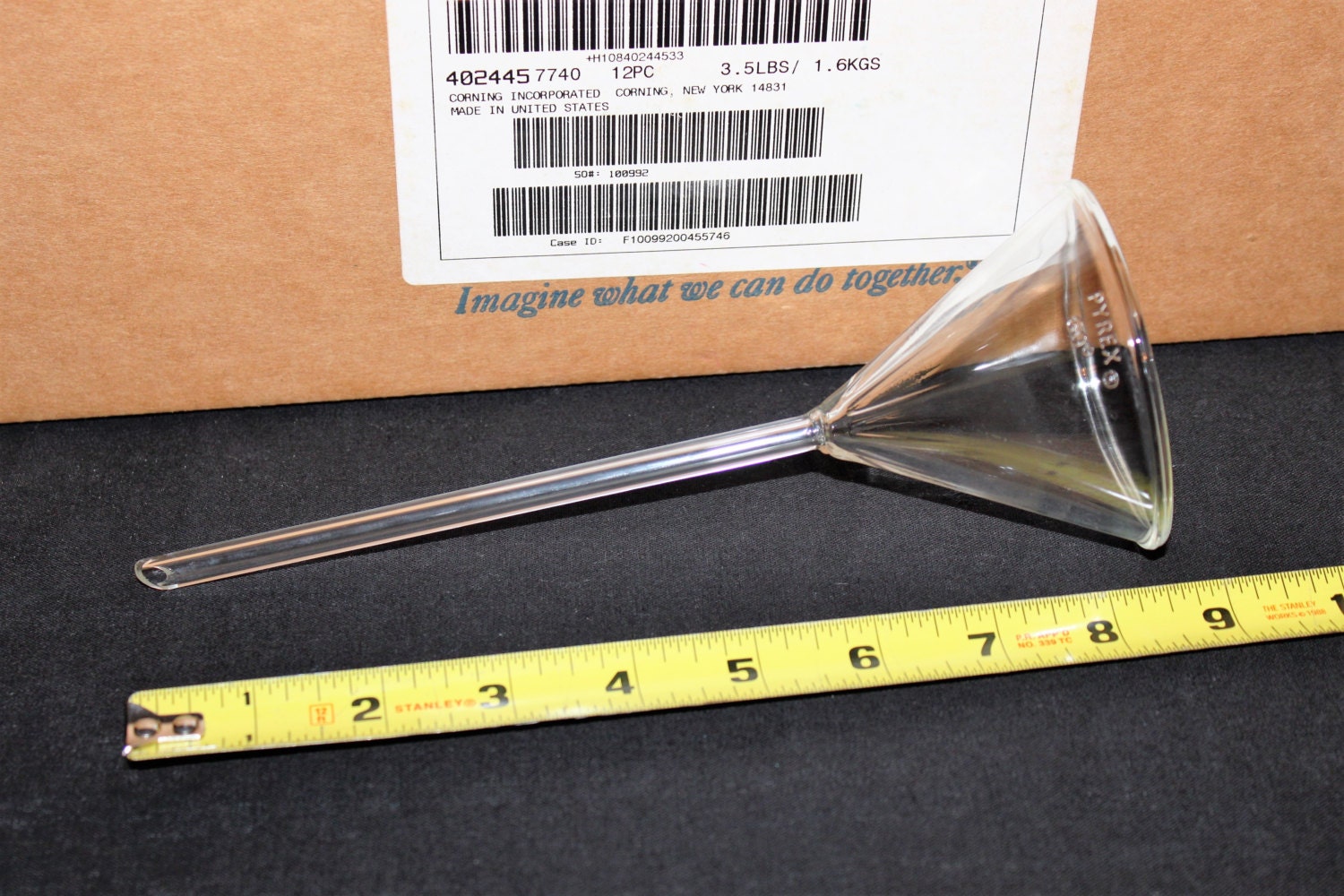 New Old Stock Case of Twelve Pyrex 75mm Dia. 60 Deg. Angle Fluted ...