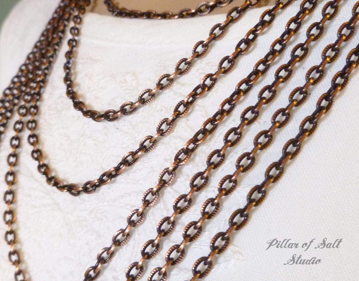 Solid copper chain necklace / option for pendants / choose