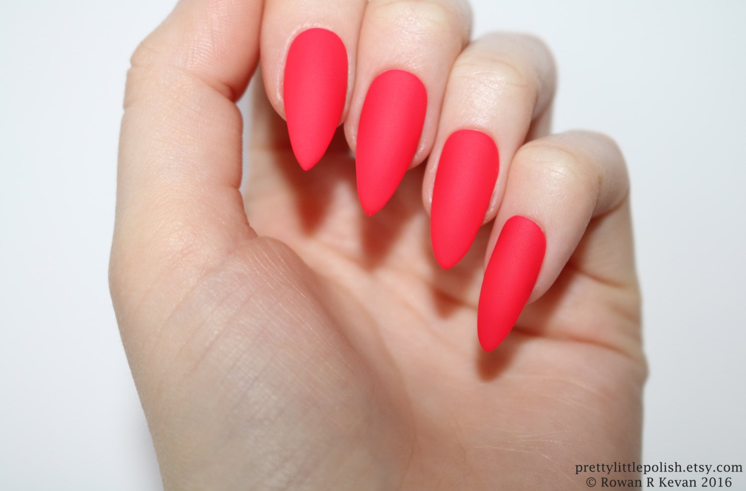 Stiletto Nails Matte Neon Pink Stiletto Nails Fake Nails