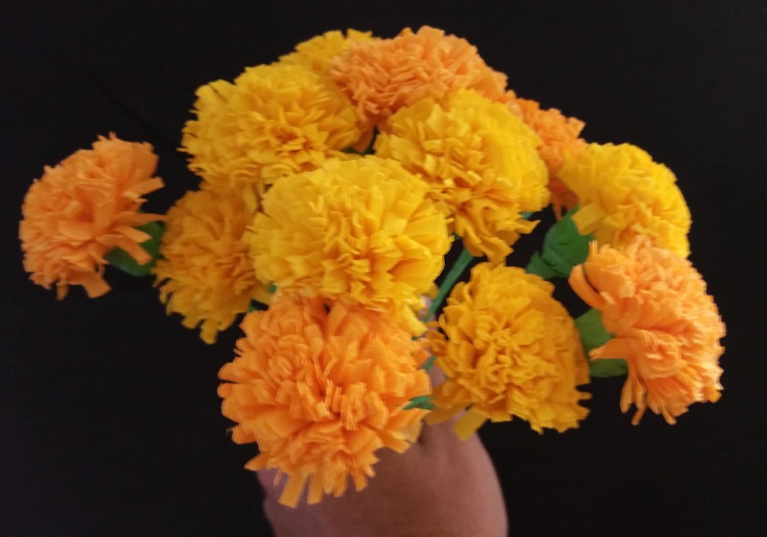 Day of the Dead 12 Orange and Yellow Marigolds Dia de Los