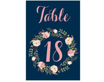 Navy table numbers | Etsy