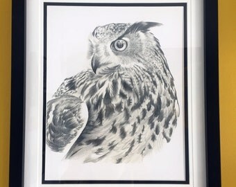 Owl drawing | Etsy