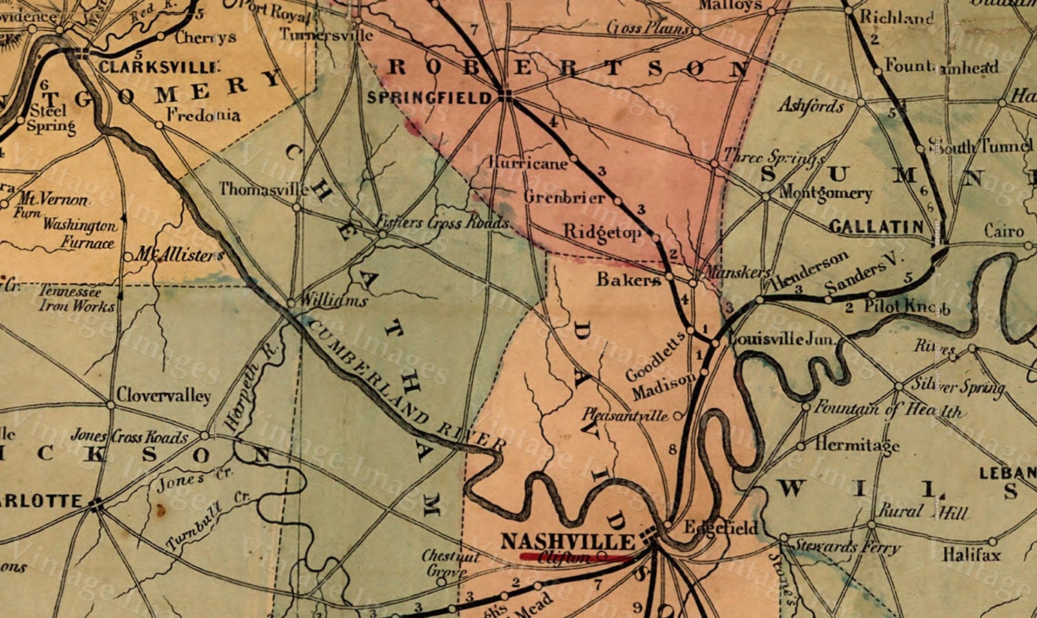 Old map of Tennessee 1862 Tennessee Map Vintage Restoration Hardware ...