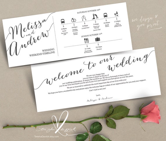 Printable Wedding Weekend Timeline t0100 Wedding by TeeshaDerrick
