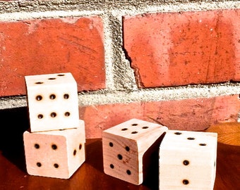 Items similar to Wooden toy folk art dice ... set of two on Etsy