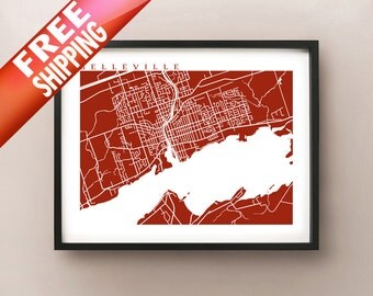 Port Perry Map Print Ontario Poster Art