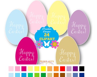 Easter eggs clipart | Etsy
