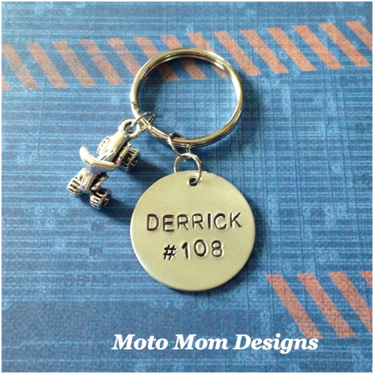 Personalized Motocross Keychain Motocross Dirt Bike