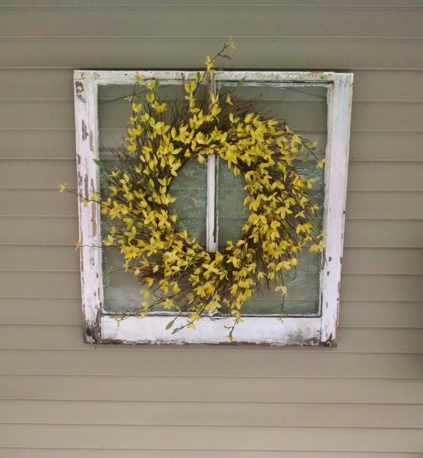 Window Pane Wreath Rustic Window Pane Wreath Vintage Window