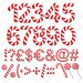 Candy Cane Christmas Alphabet & Numbers Font: Digital by foxynotts