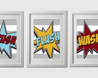 Superhero bathroom | Etsy