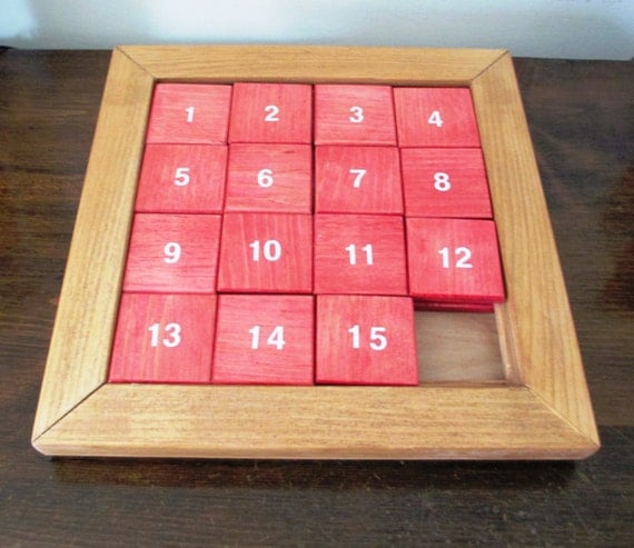 Wood Sliding Number Puzzle
