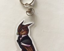 Unique owl keychain related items | Etsy