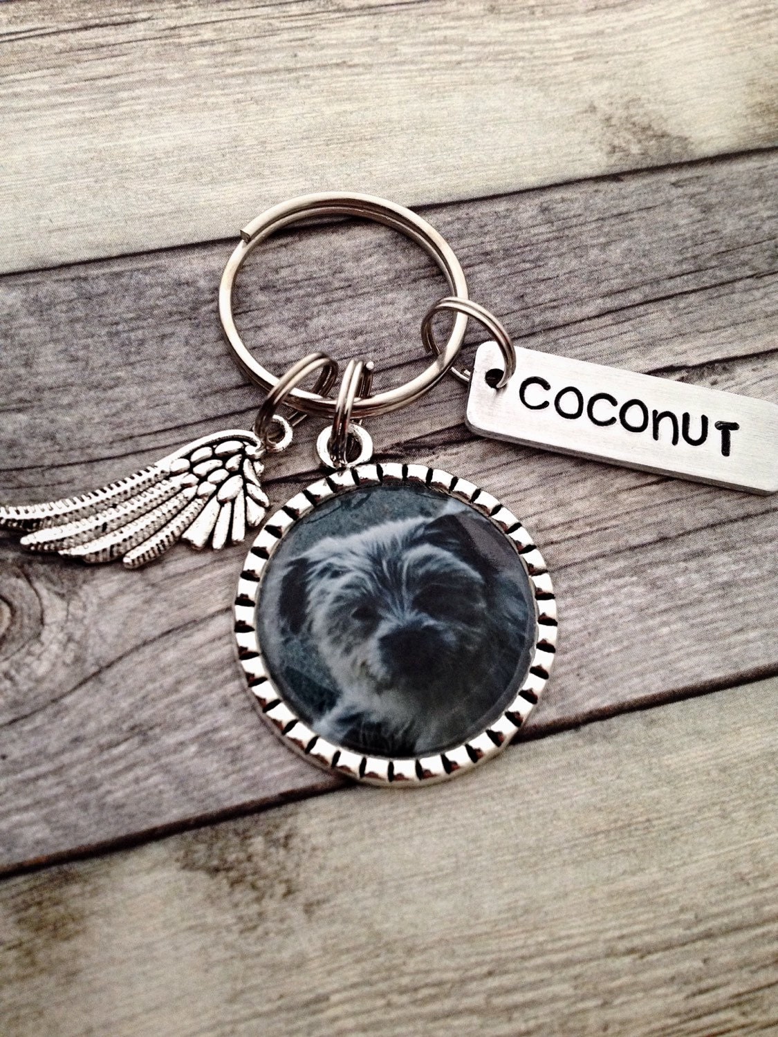 Custom Photo Keychain pet memorial pet loss gift by MommysMetalz
