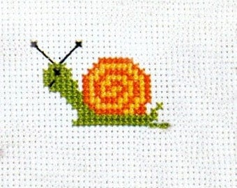 Snail cross stitch | Etsy