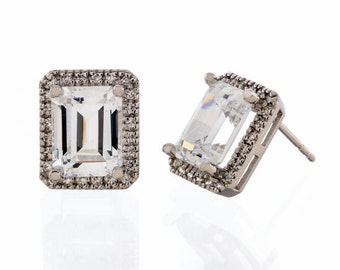 Fake diamond studs | Etsy